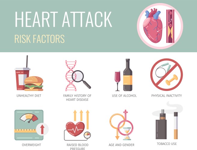 Heart attack infographics Royalty Free Vector Image