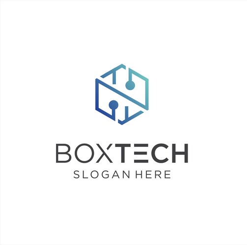 Girl tech digital logo line side view Royalty Free Vector