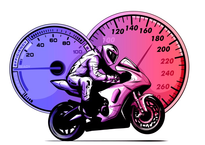 Speeding motorcycle Royalty Free Vector Image - VectorStock