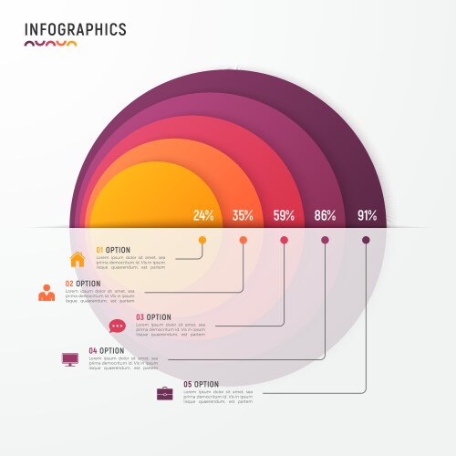 Circle chart infographic template 10 Royalty Free Vector