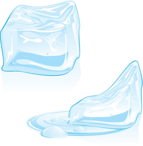 Piece of ice cube melting Royalty Free Vector Image