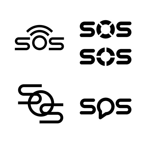 Sos letter monogram logo design Royalty Free Vector Image