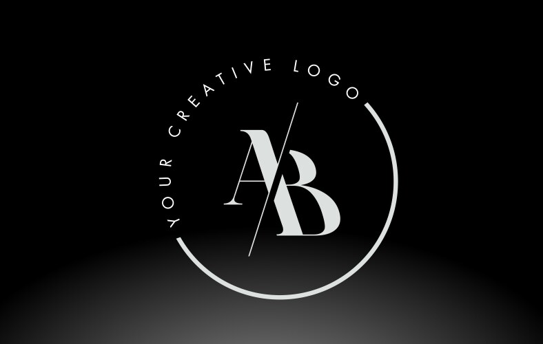 Ab a b brushed letter logo design with creative Vector Image