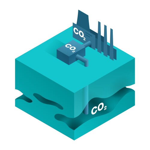 Carbon dioxide capture and storage technology Vector Image