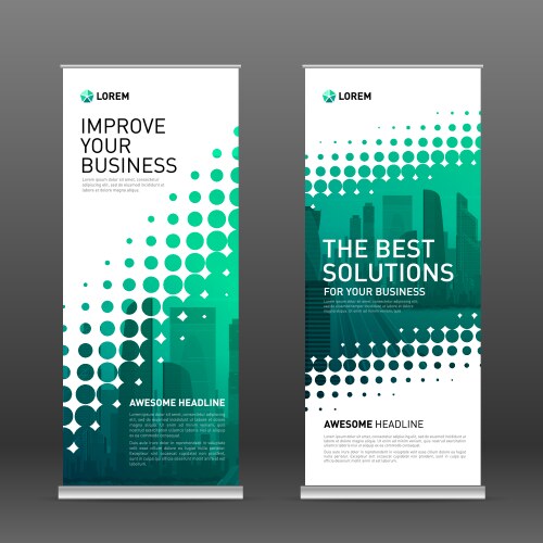 Construction roll up banner design template Vector Image