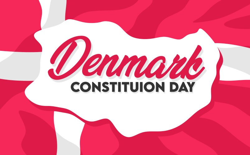 Denmark constitution day with flag Royalty Free Vector Image