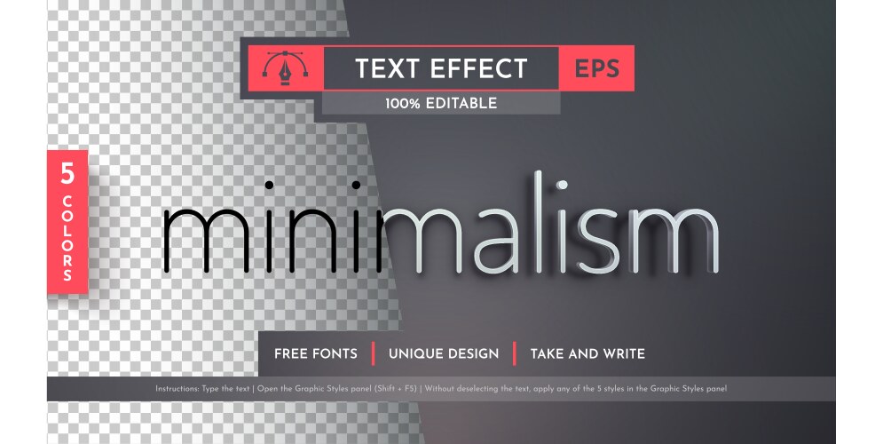 Metal editable text effects graphic styles Vector Image