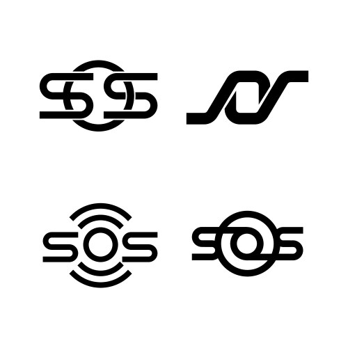 Sos letter monogram logo design Royalty Free Vector Image