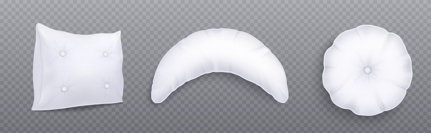 White cushion of different shapes Royalty Free Vector Image