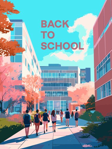 Schoolchildren going to school Royalty Free Vector Image