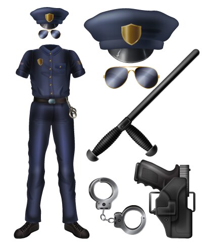Policeman in american cop uniform Royalty Free Vector Image