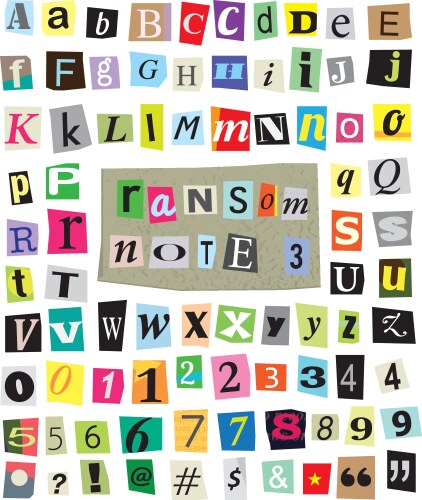 Ransom note Royalty Free Vector Image - VectorStock
