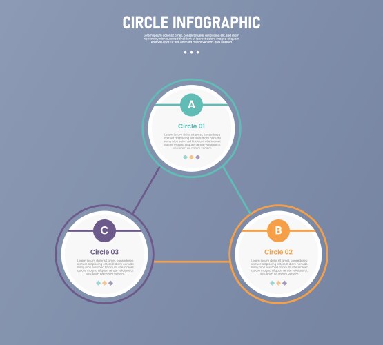 3 point circle infographic stage or step template Vector Image