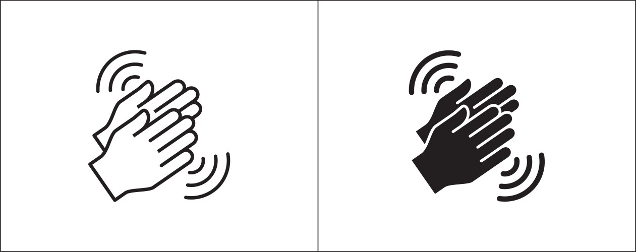 Hand clapping symbol icon applaud Royalty Free Vector Image