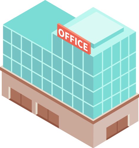 Modern building isometric composition Royalty Free Vector