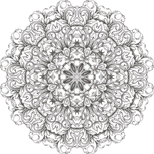Round lace doily cutout paper pattern Royalty Free Vector