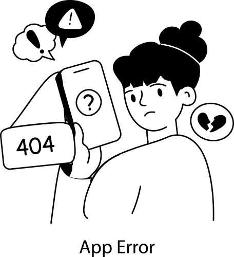 App error Royalty Free Vector Image - VectorStock