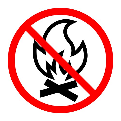 No Fire Warning Sign Royalty Free Vector Image