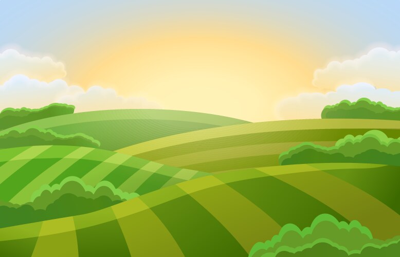 Beautiful fields landscape Royalty Free Vector Image