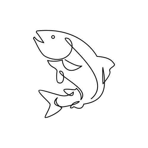 Salmon fish single continuous Royalty Free Vector Image