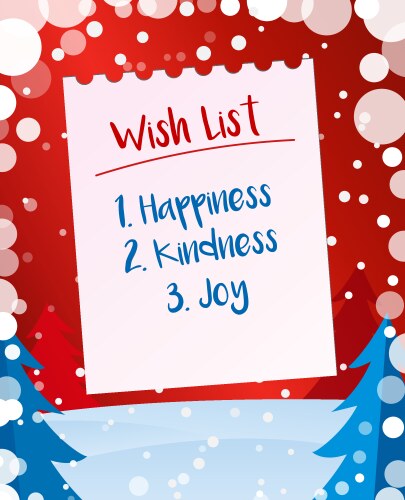 Wish list sticker label Royalty Free Vector Image