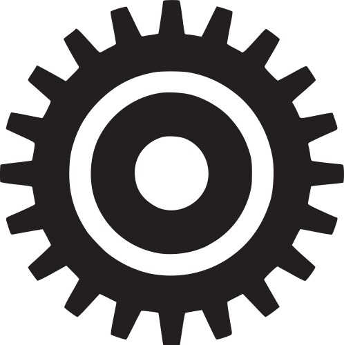 Gear wheels black simple icon Royalty Free Vector Image