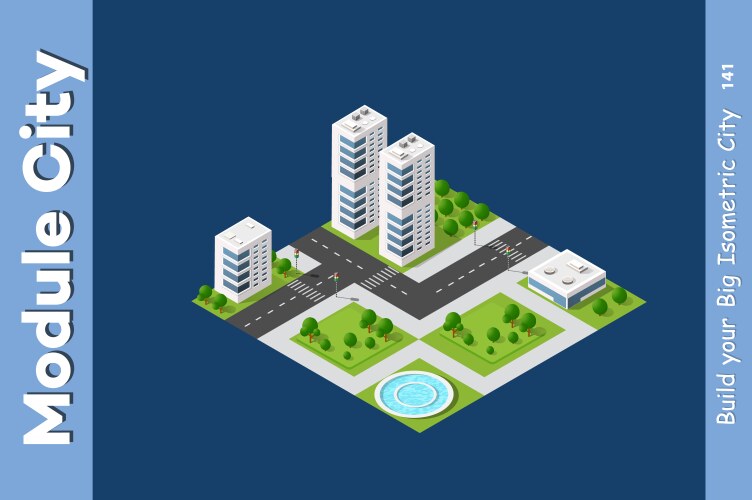 Megapolis infrastructure elements layout Vector Image