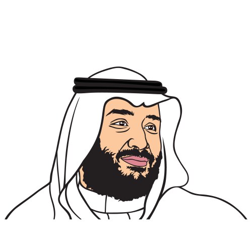 Mohammad bin salman portrait caricature Royalty Free Vector