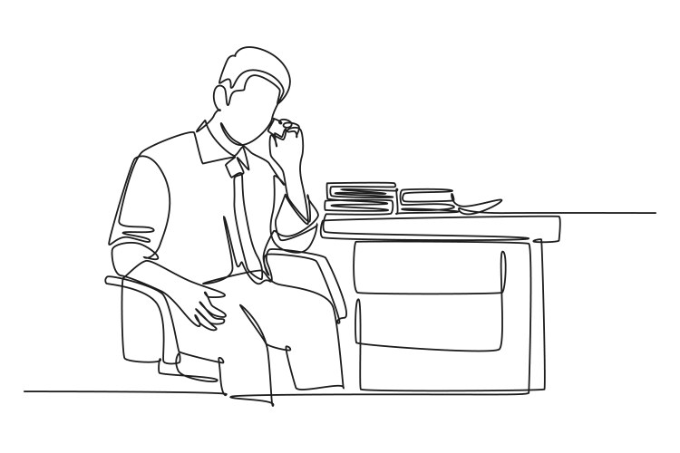 Continuous one line drawing side view male Vector Image