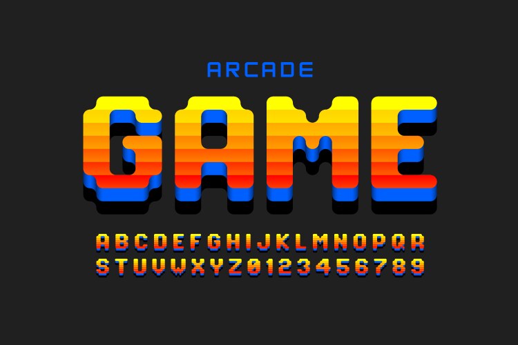 Retro Font Arcade Vector Images (over 1,200)