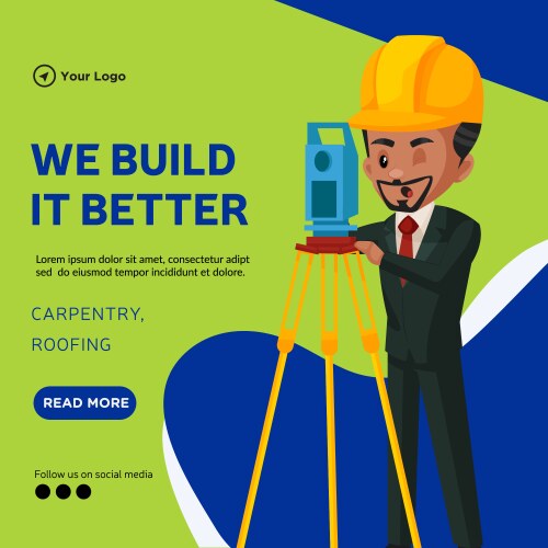 Banner design of engineer Royalty Free Vector Image