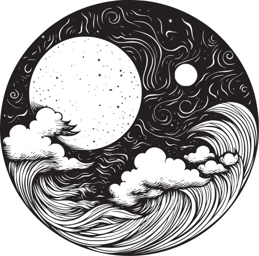 Silhouette moon Royalty Free Vector Image - VectorStock