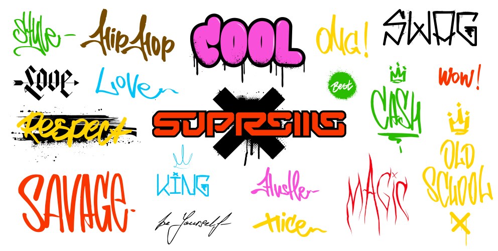 Urban - graffiti styled street art cool kids font Vector Image