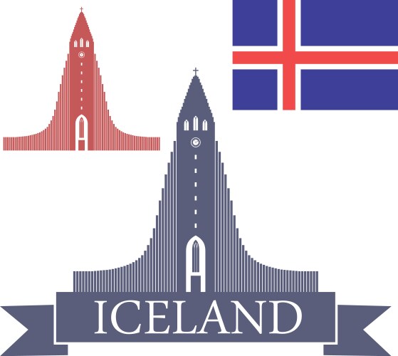 Iceland or icelandic architecture in thin line Vector Image