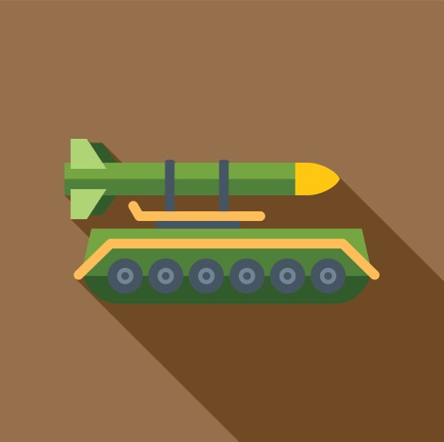 Military tank firing a missile during combat Vector Image