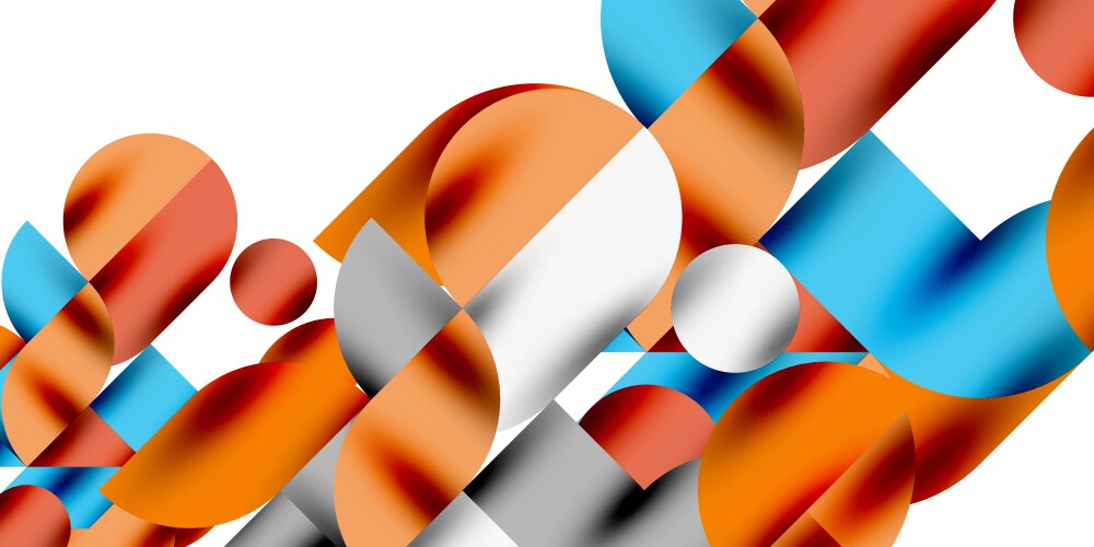 Tech minimal circular shapes geometric art Vector Image