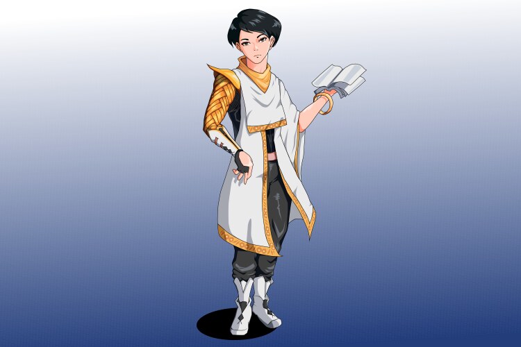 Girl with book character design Royalty Free Vector Image