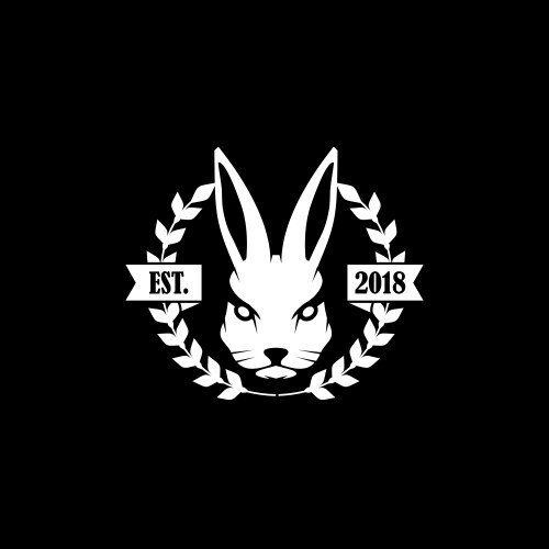 Mascot angry rabbit logo Royalty Free Vector Image