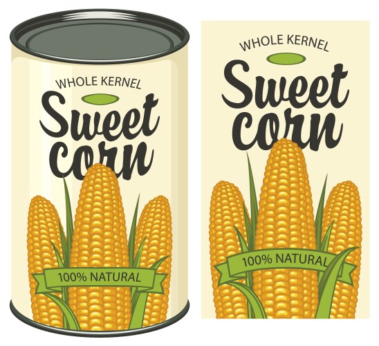 Corn label Royalty Free Vector Image - VectorStock