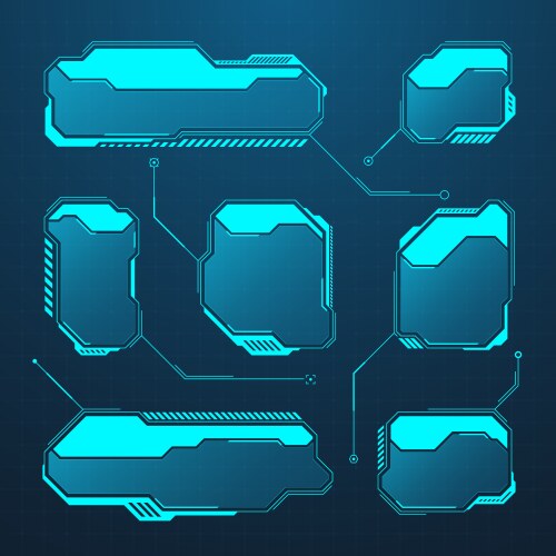 Futuristic frames cyberpunk hud square screen Vector Image