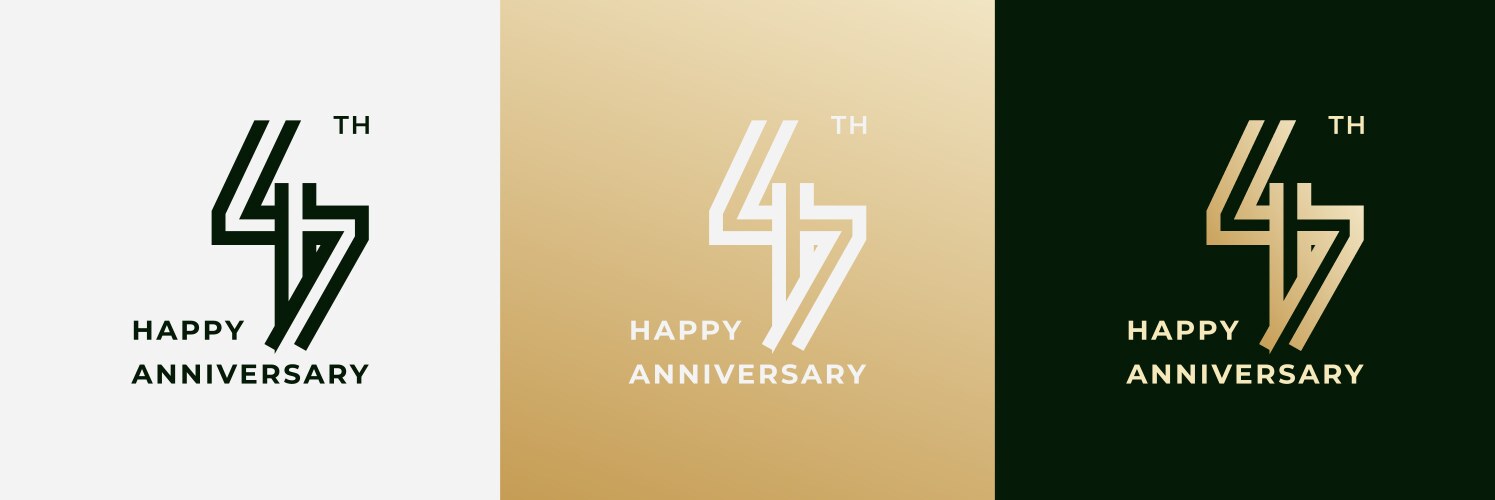 Logo 47th 47 years happy anniversary creative Vector Image