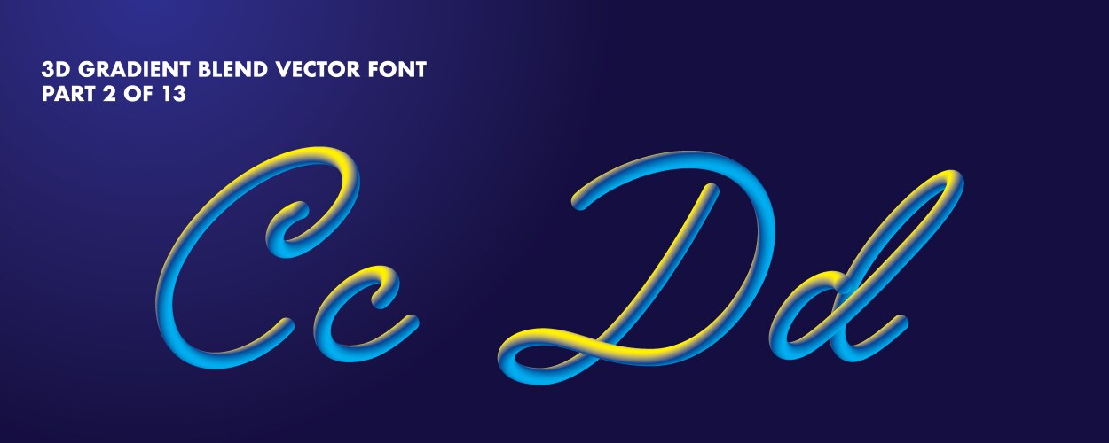 3d blend font Royalty Free Vector Image - VectorStock