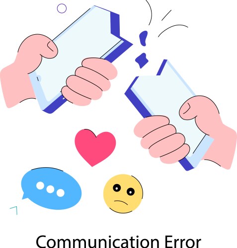 Communication error Royalty Free Vector Image - VectorStock