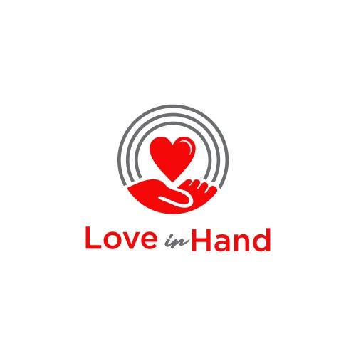 Hands holding rose for logo design Royalty Free Vector Image