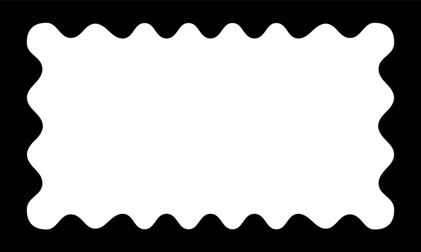 Black rectangle shape with wavy edges rectangular Vector Image