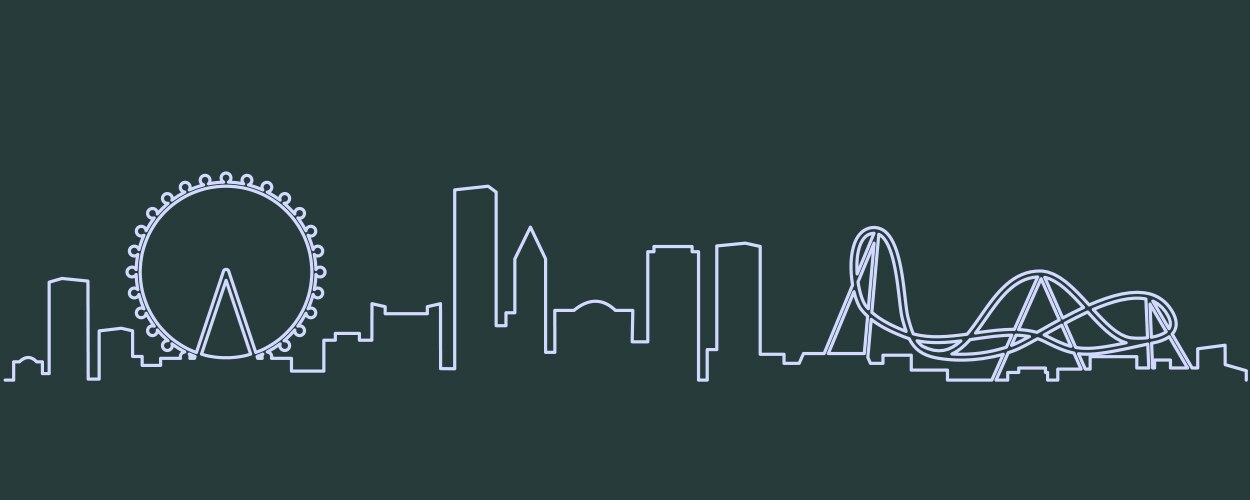 Key west single line skyline profile banner Vector Image