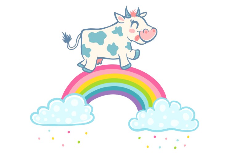 Cartoon Rainbow Cow Vector Images (over 190)