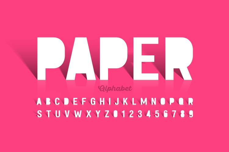 Paper cut typography Royalty Free Vector Image