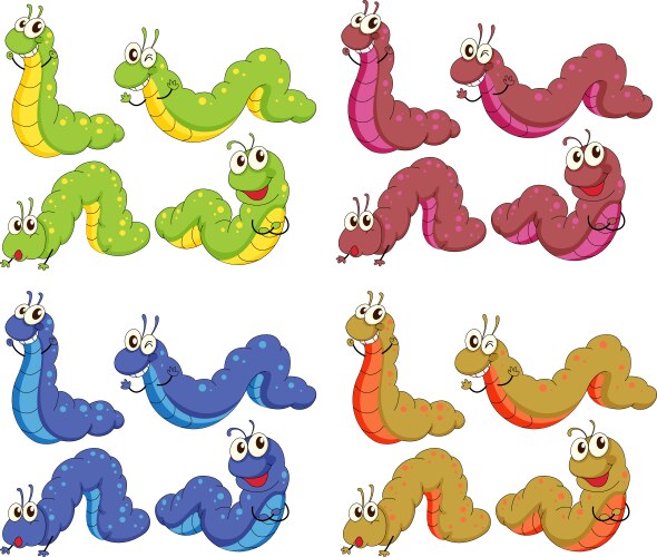 A green worm Royalty Free Vector Image - VectorStock