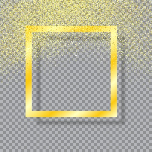 Gold frame with shadow dust Royalty Free Vector Image